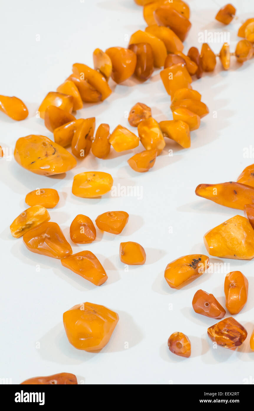 amber stones on white background Stock Photo - Alamy