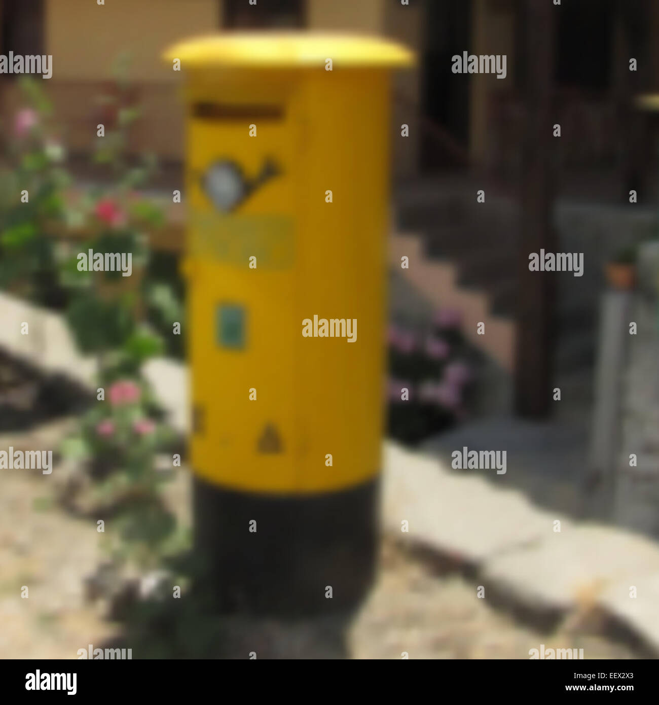 Blurred yellow letter box. Cyprus Stock Photo - Alamy