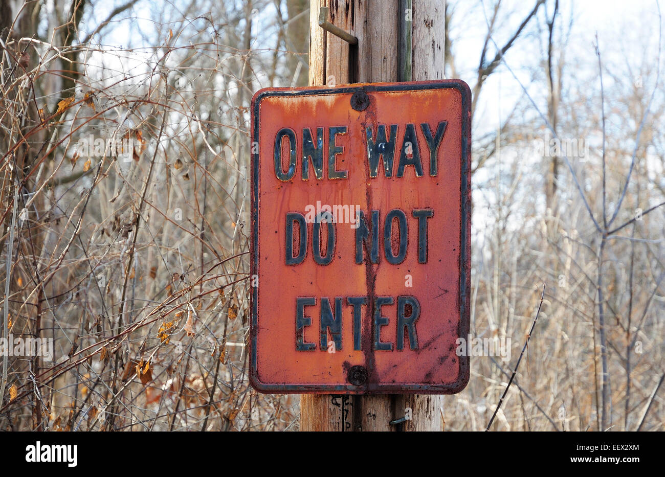 One way sign old hi-res stock photography and images - Alamy
