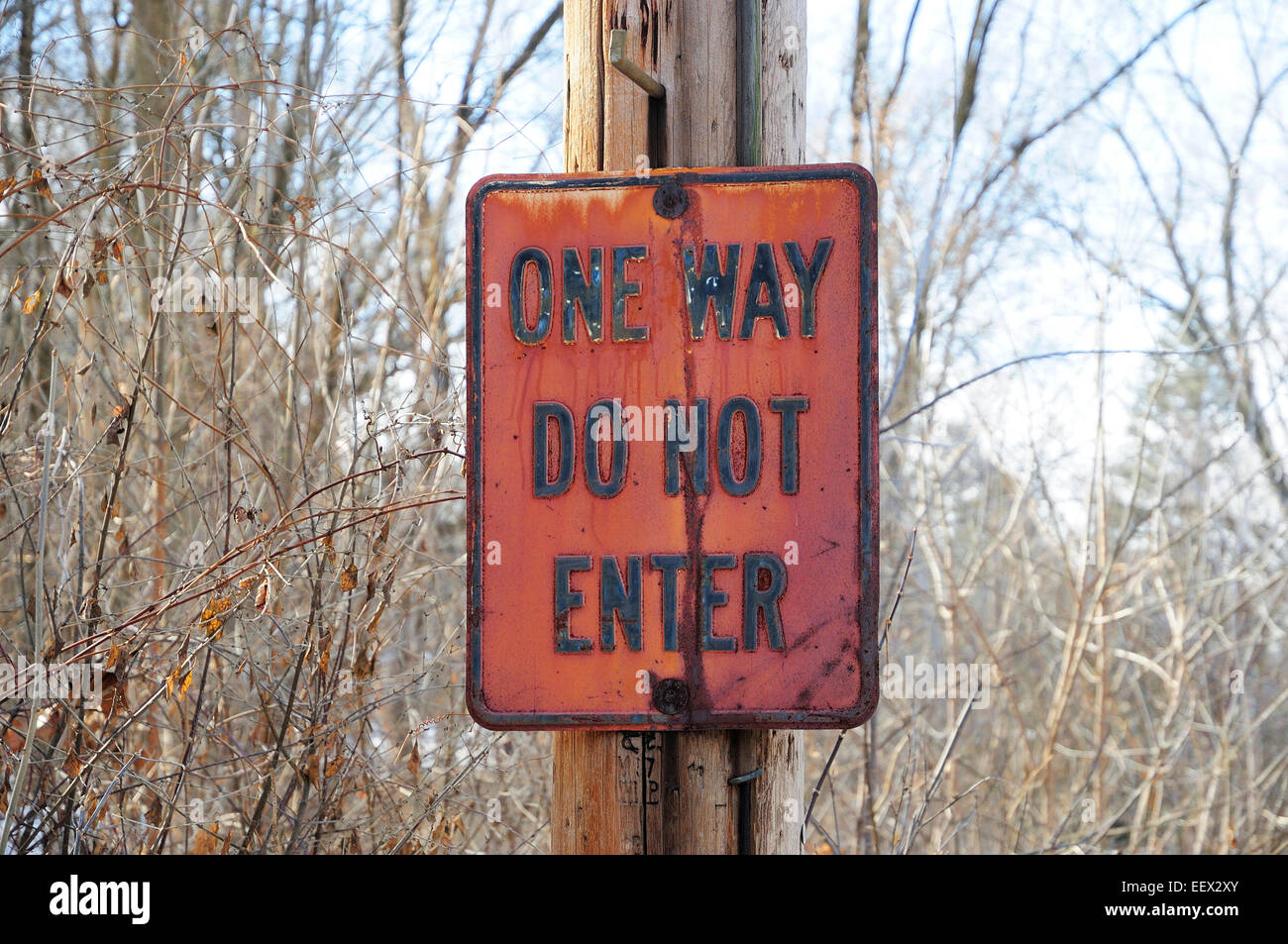 One way sign old hi-res stock photography and images - Alamy