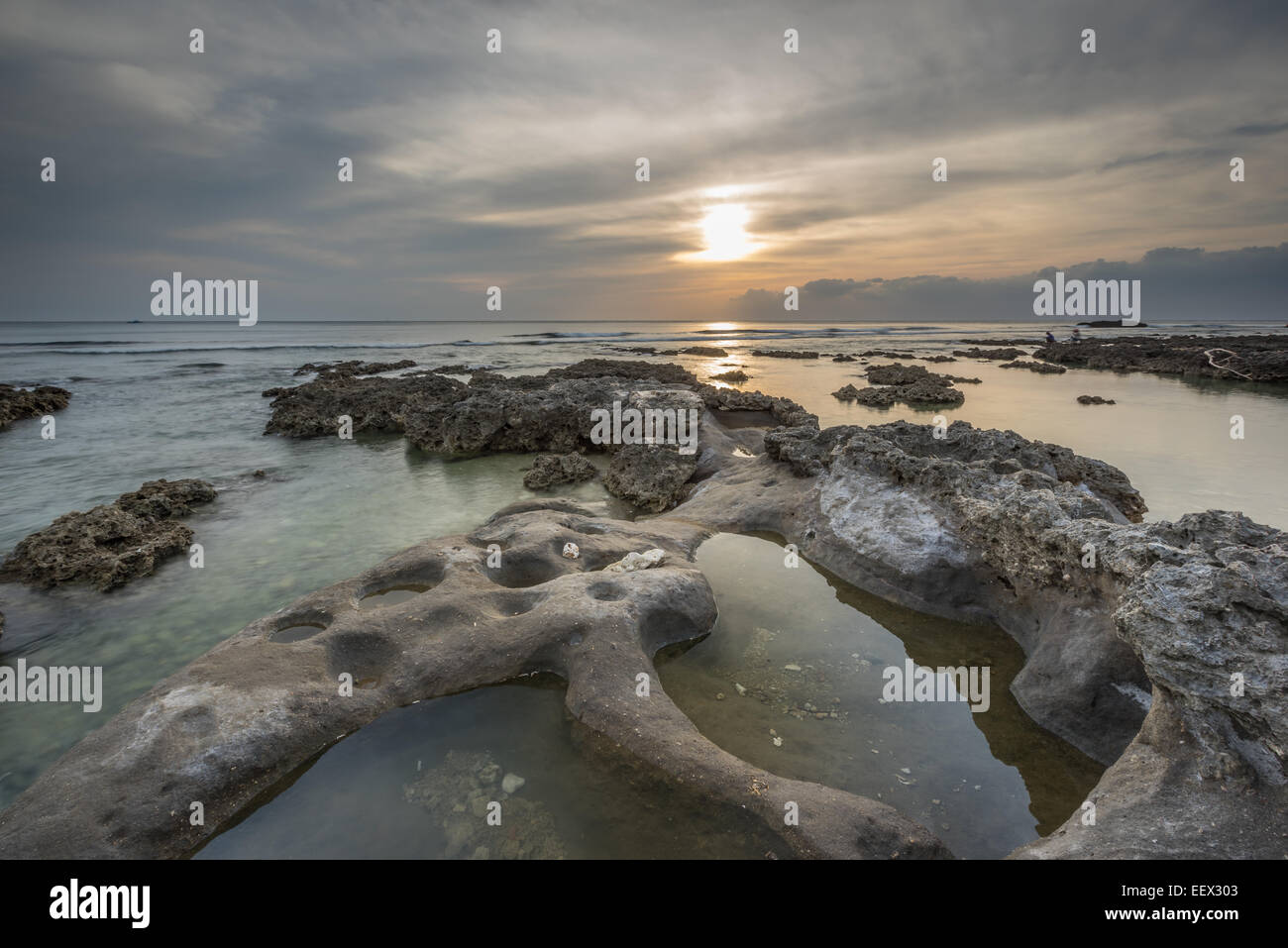 Coral Reefs at Gray Sunset Stock Photo - Alamy