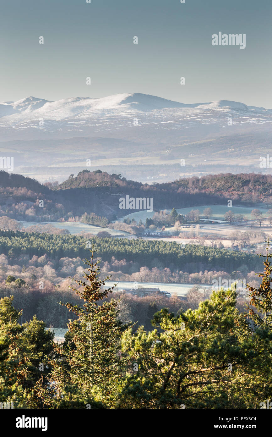 Frosty view over the Aird from Craig Phadrig at Inverness in Scotland ...
