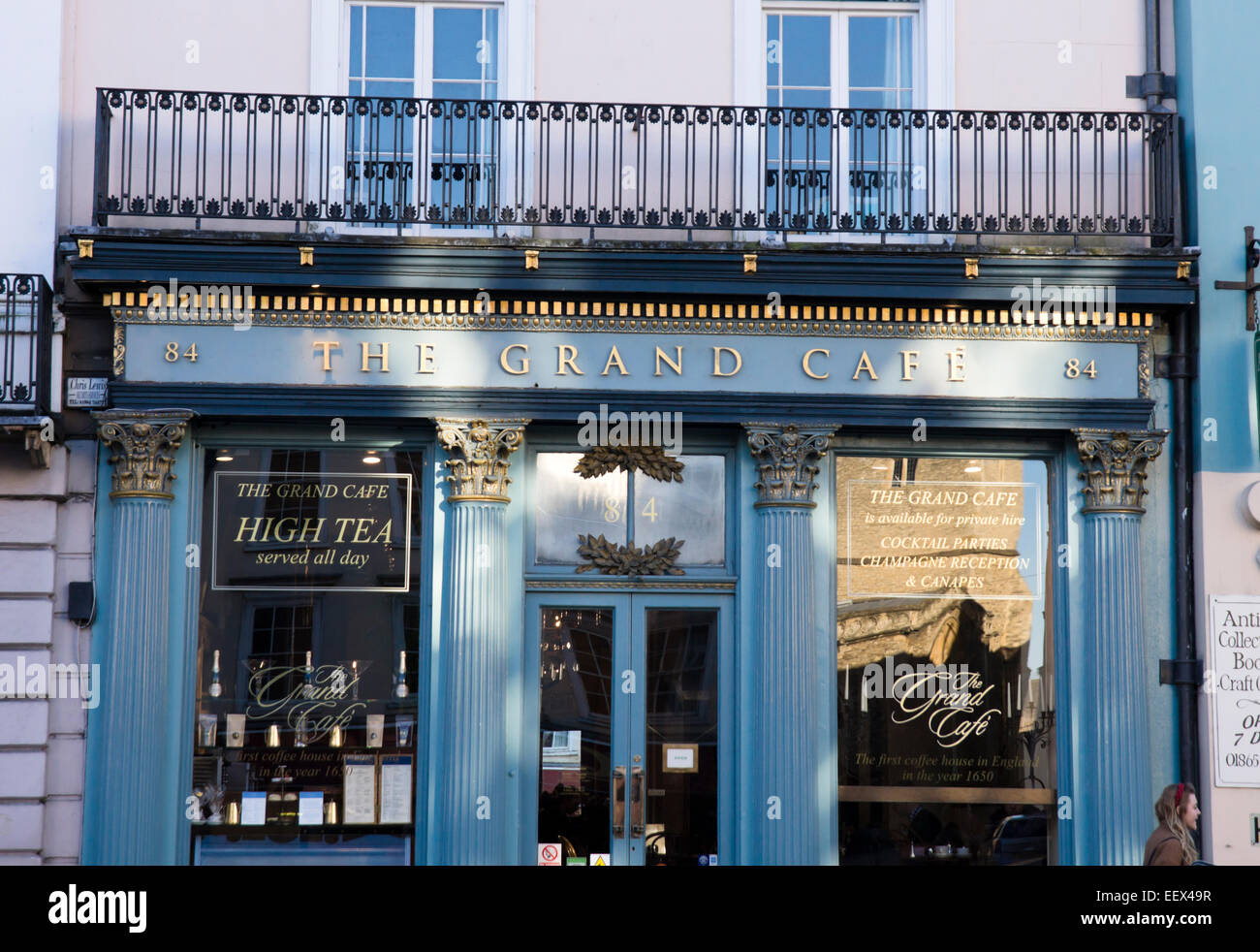 Historic Oxford city in Oxfordshire England UK The Grand Cafe Stock ...