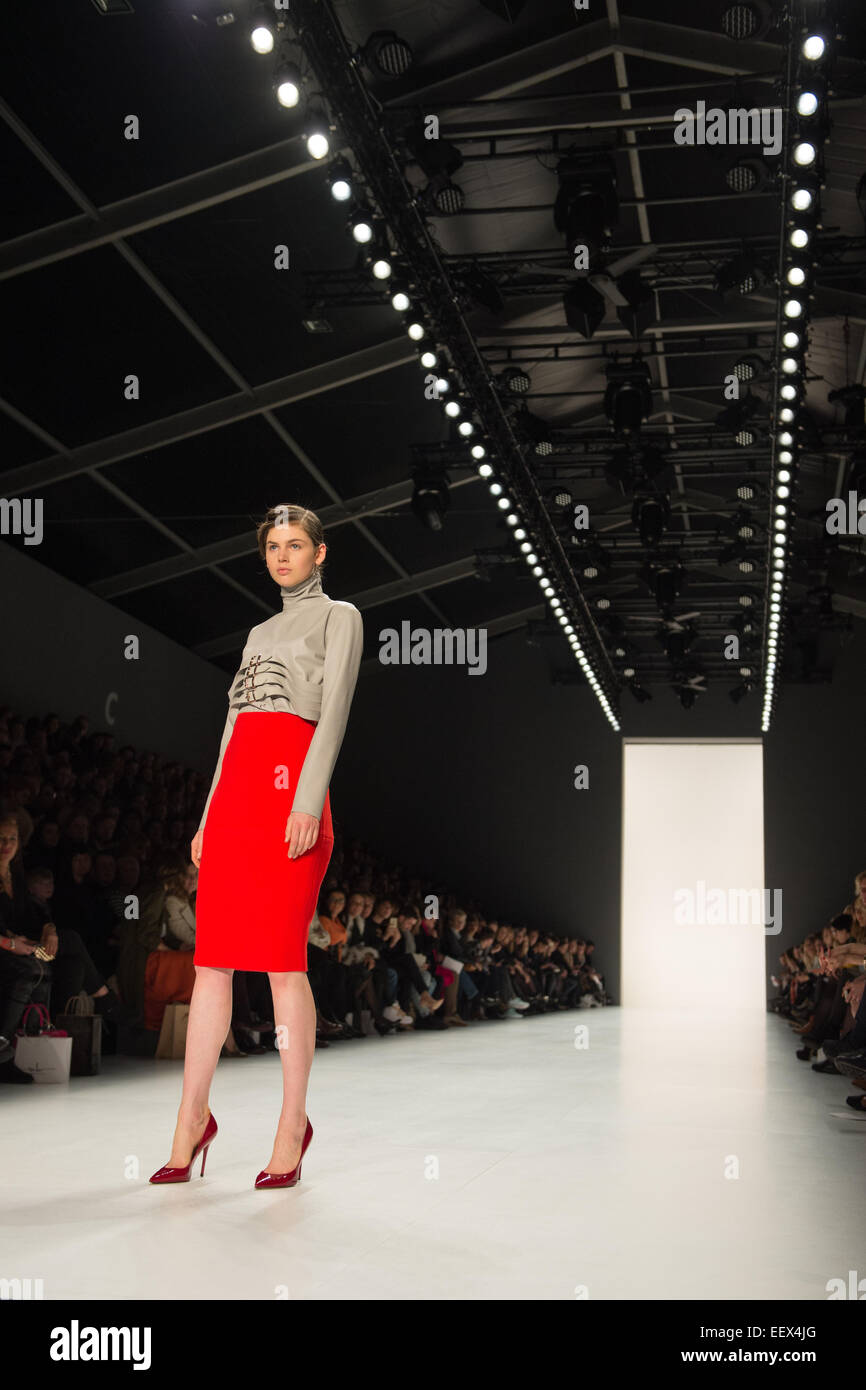Berlin, Germany. 22nd Jan, 2015. A Model presents a creation of fashion ...