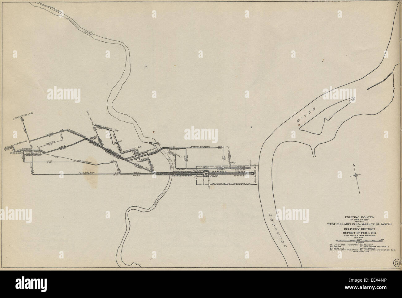 The 1911 map of the Philadelphia streetcar system provides a visual ...