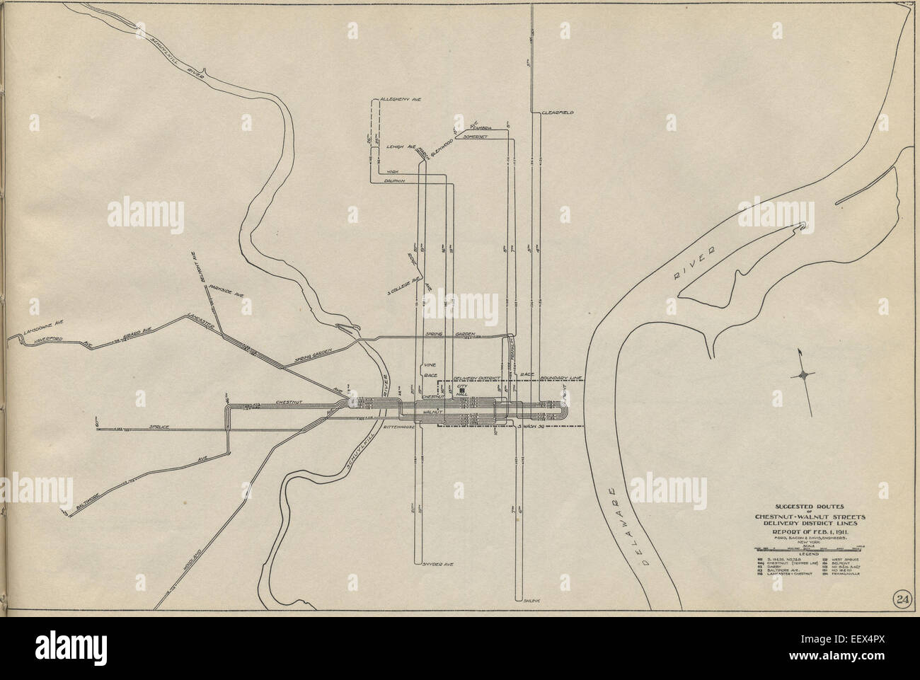 The 1911 Philly streetcar map provides a detailed view of the streetcar ...