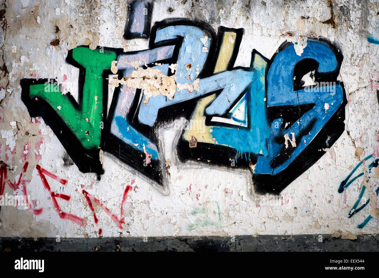 Tagging Graffiti On Walls