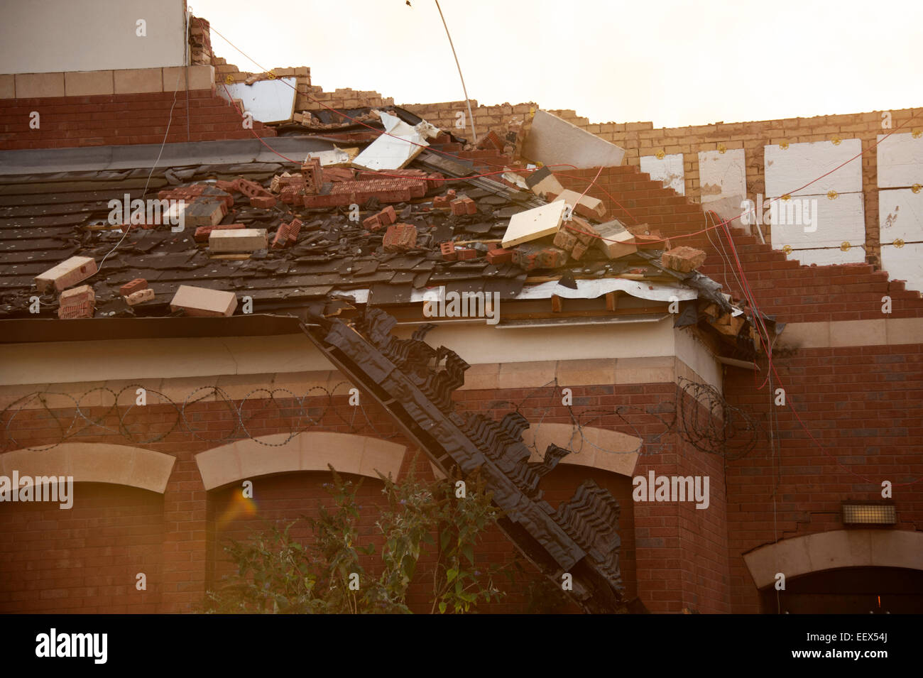 Partial Building collapse fire spalling heat damage Stock Photo - Alamy