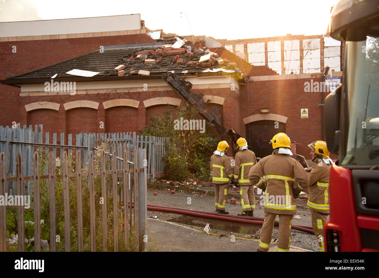 Partial Building collapse fire spalling heat damage Stock Photo - Alamy