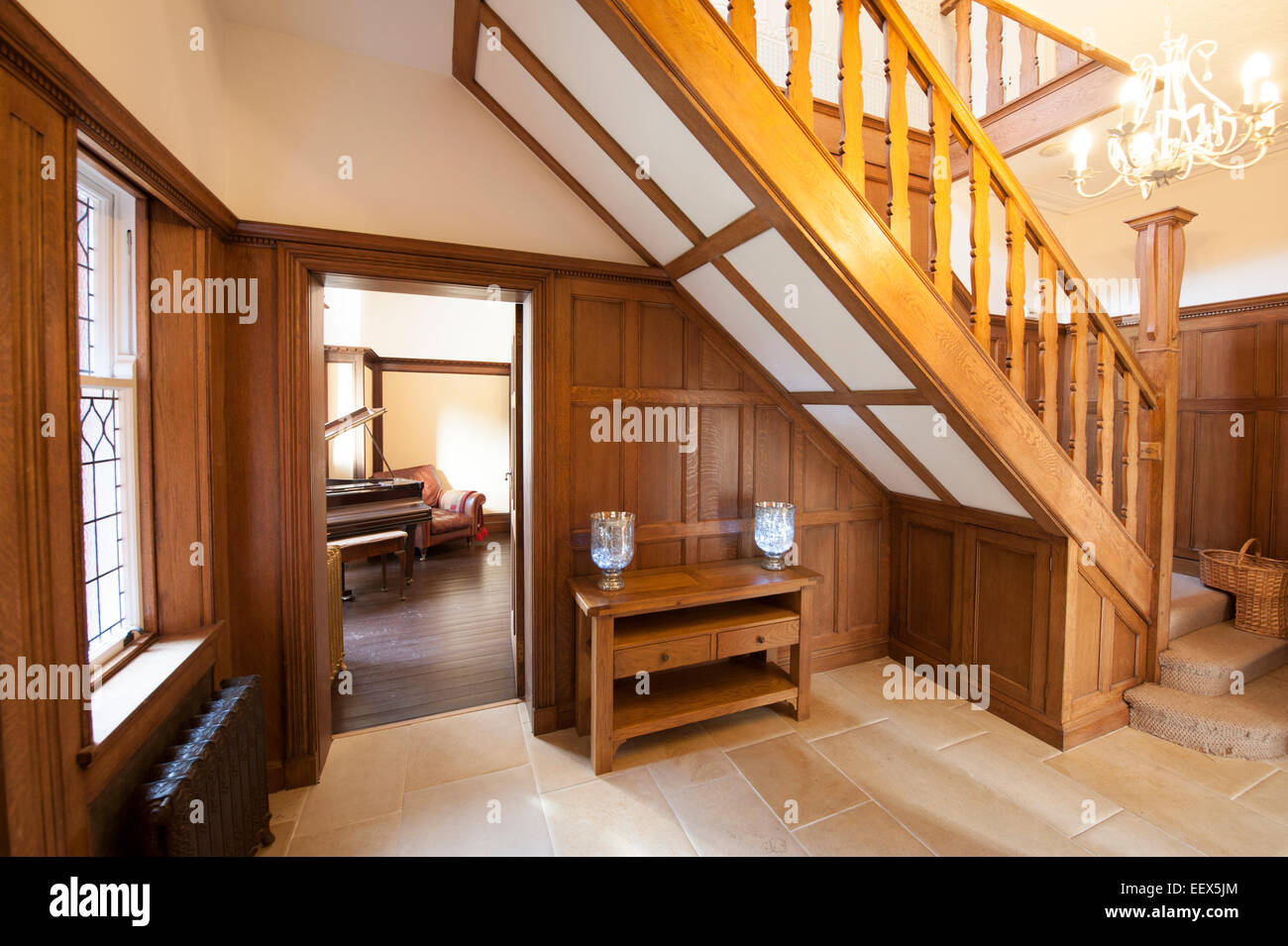 Oak Paneled House Hall Hallway entrance grand Stock Photo - Alamy