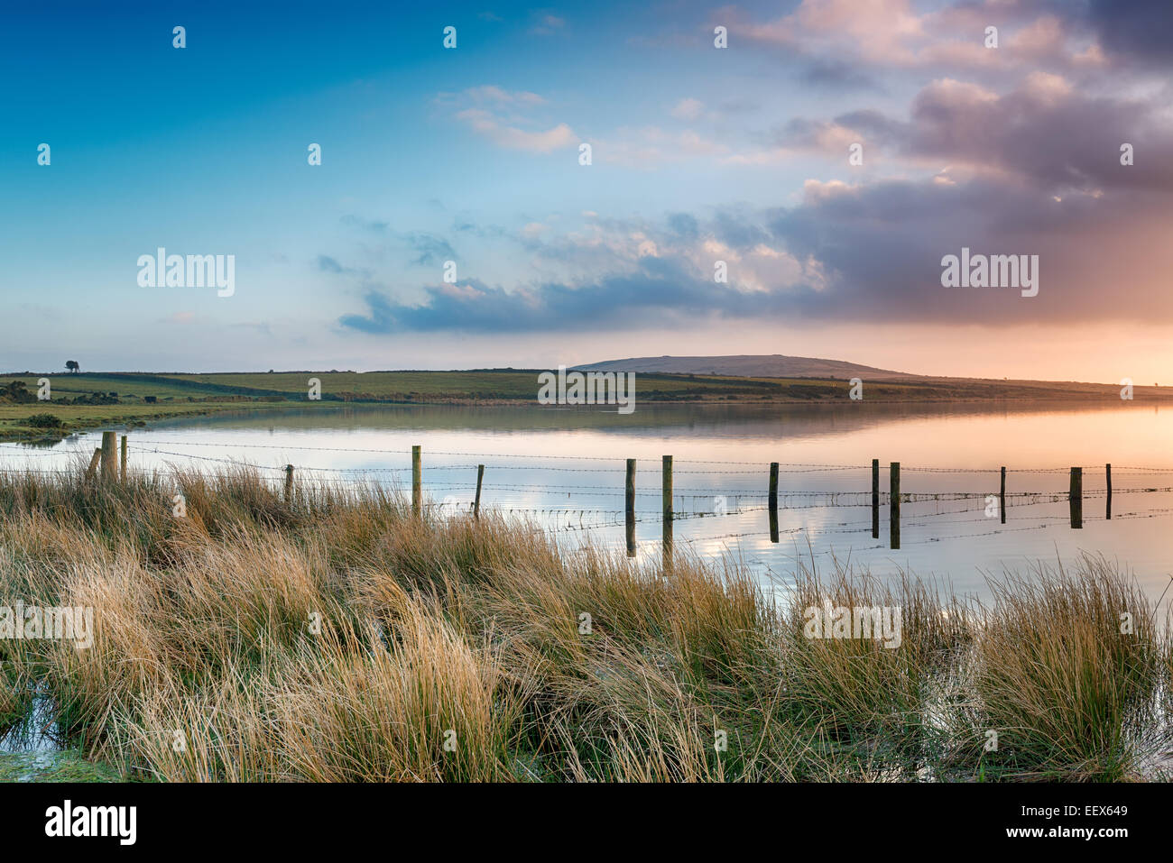 The mysterious Dozmary Pool near Bolventor on Bodmin Moor in Cornwall ...