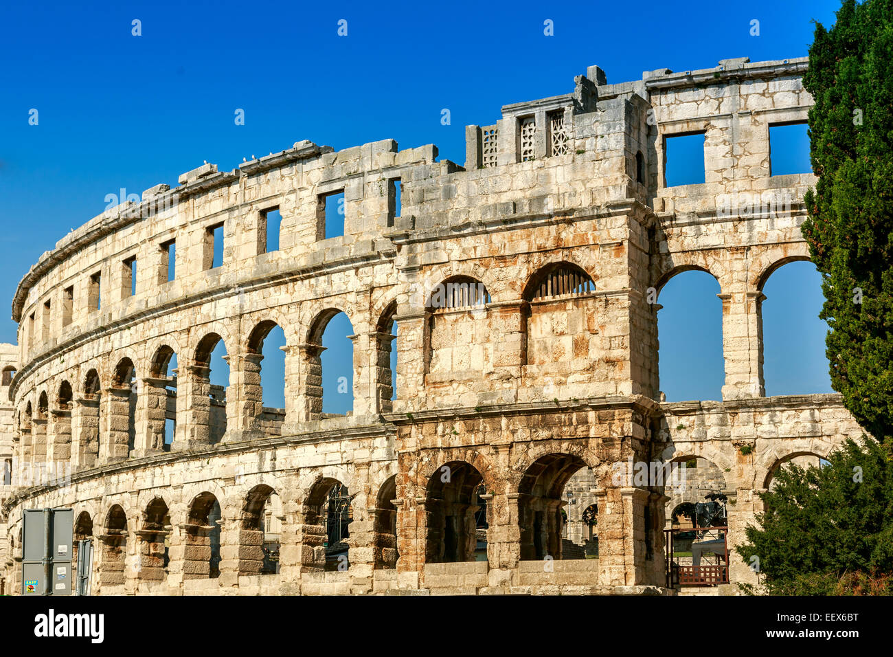 Famous ancient Roman Amphitheater - Arena, 1st. century, Pula, Croatia ...