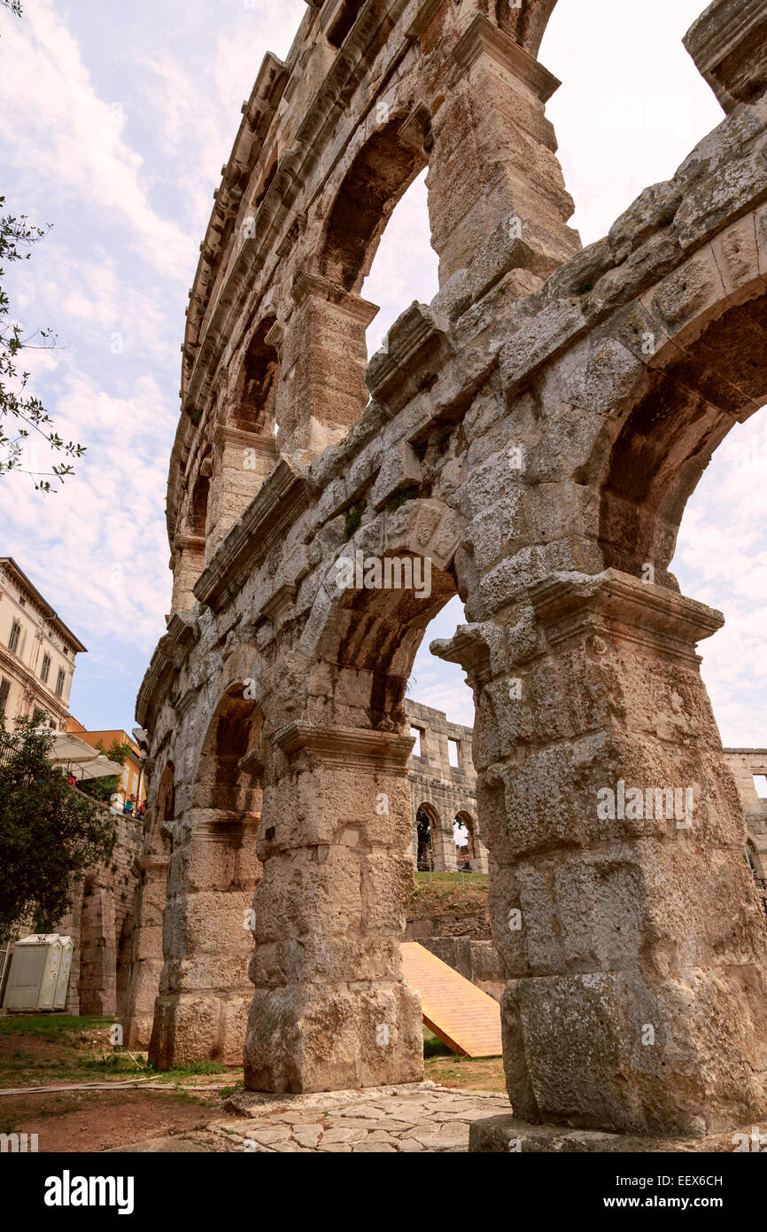 Famous ancient Roman Amphitheater - Arena, 1st. century, Pula, Croatia ...