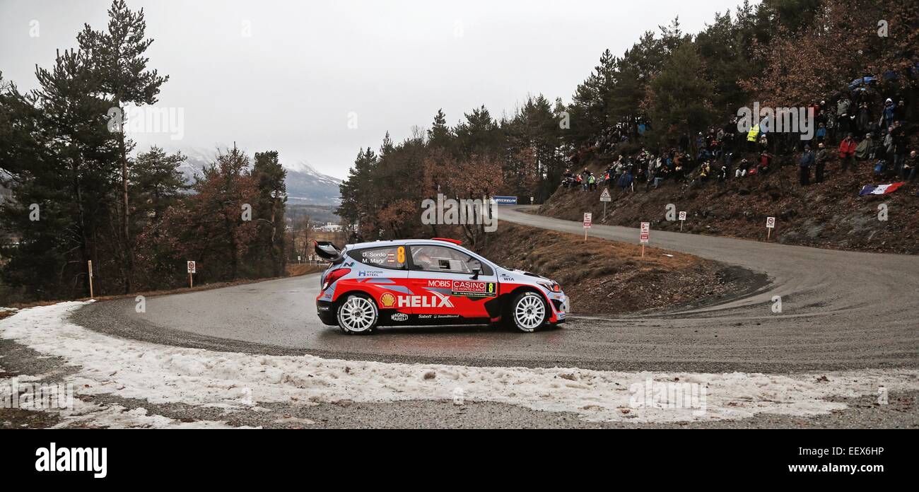 Monte carlo, Monaco. 22nd January, 2015. WRC Monte Carlo Rally, stage 1 ...