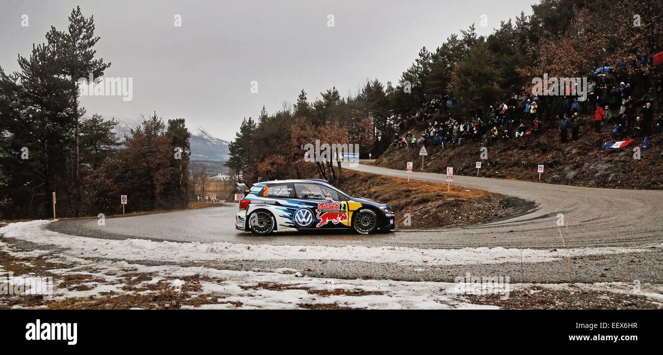 Monte carlo, Monaco. 22nd January, 2015. WRC Monte Carlo Rally, stage 1 ...