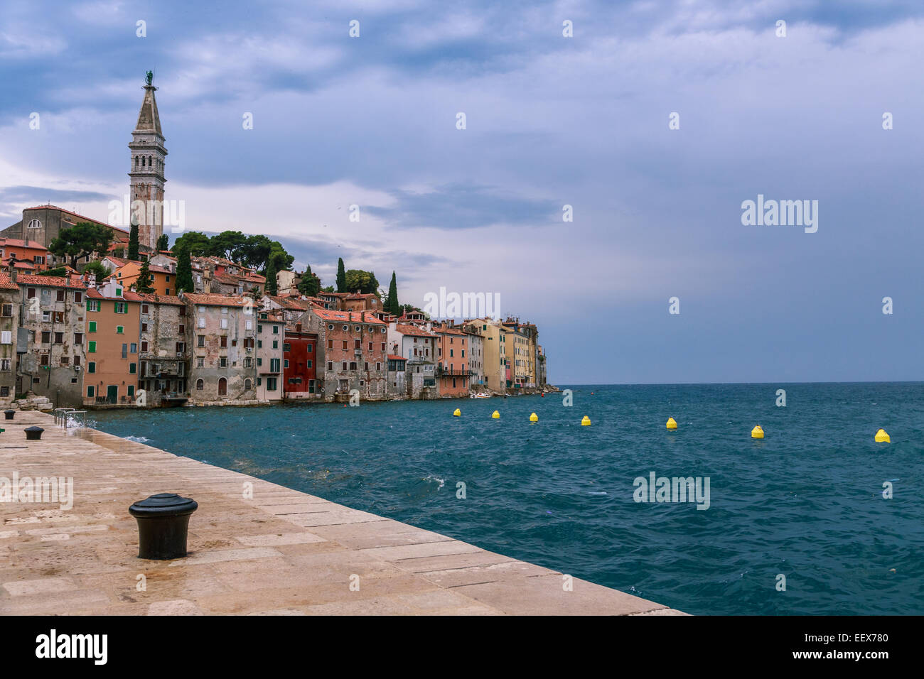 Rovinj old town in Adriatic sea coast of Croatia, Europe Stock Photo ...