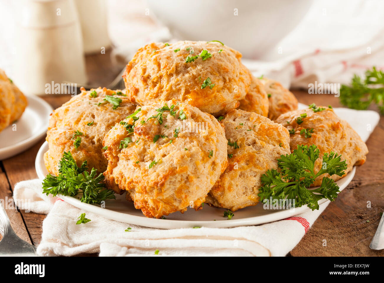 Homemade Cheddar Cheese Biscuits with Parsley Stock Photo - Alamy
