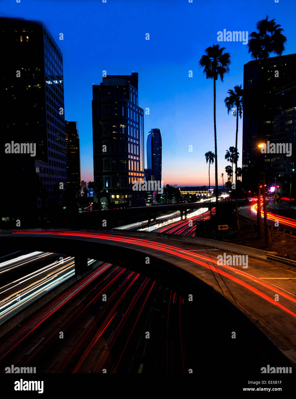 Los angeles freeway night hi-res stock photography and images - Alamy