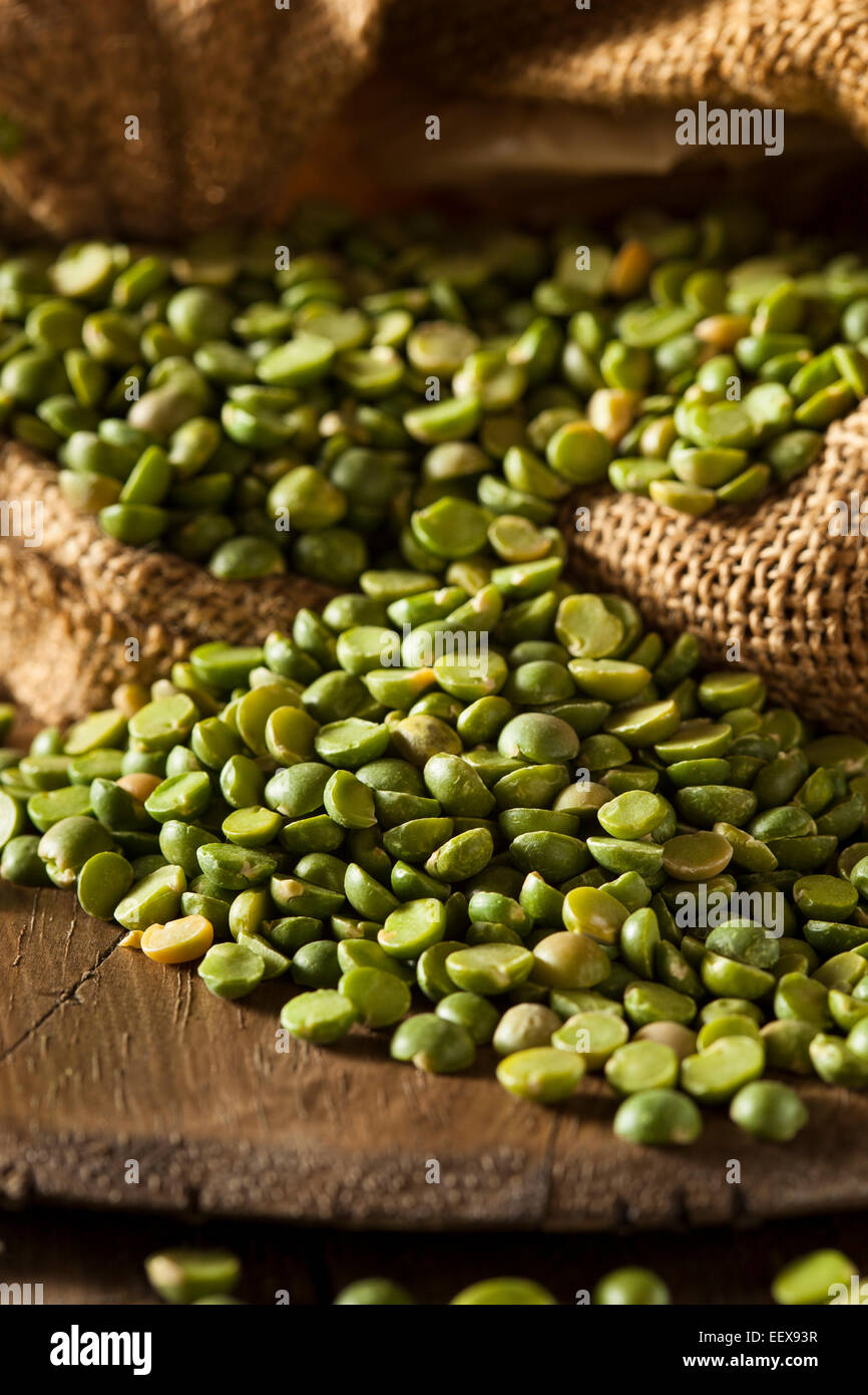 Raw Organic Green Split Peas in a Spoon Stock Photo - Alamy