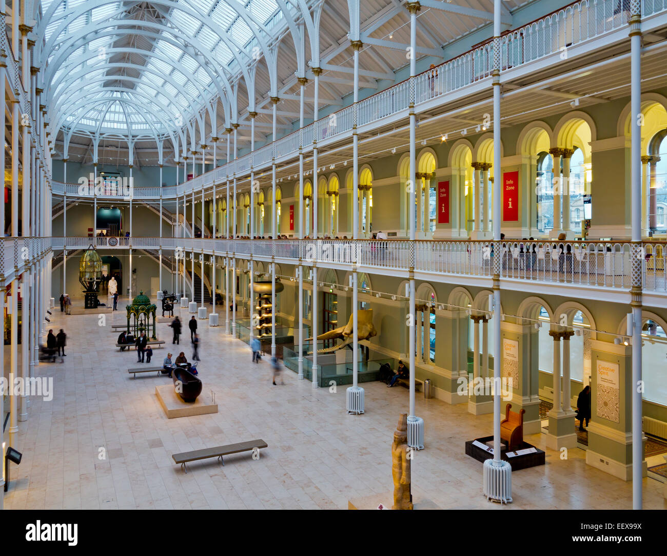 Interior view of the National Museum of Scotland in Edinburgh city ...