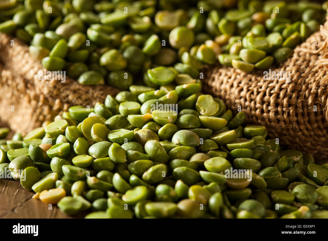 Raw Organic Green Split Peas in a Spoon Stock Photo - Alamy