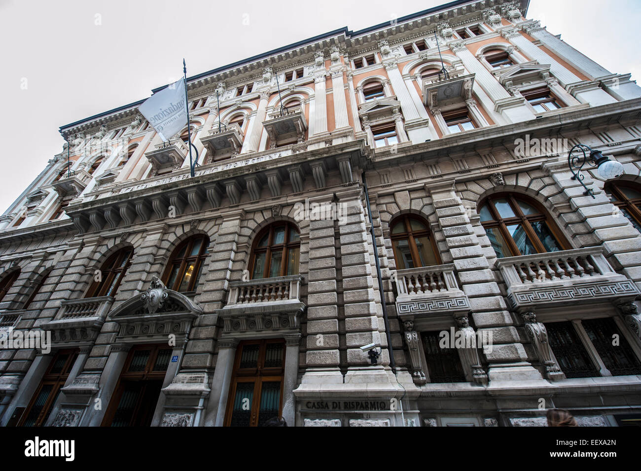 Prestigious facade of an official building in Trieste, Italy Stock ...