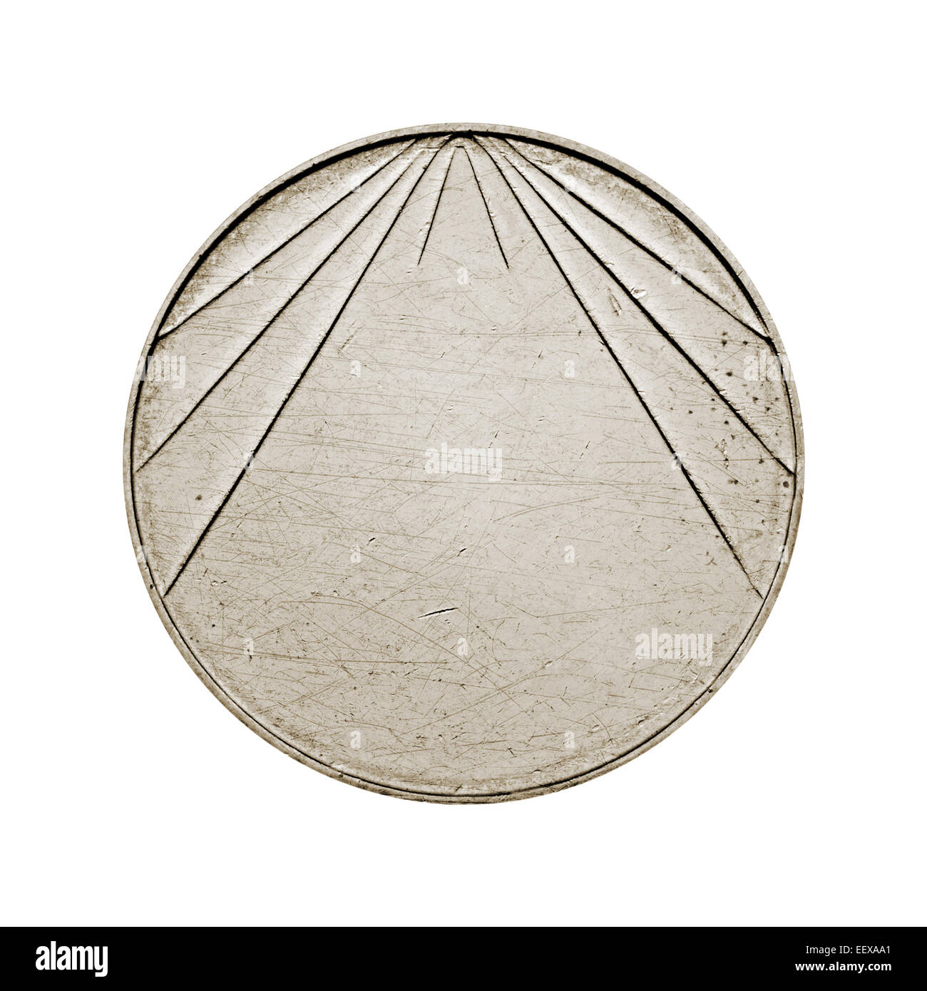 Blank silver coin with stripes isolated on white background Stock Photo ...