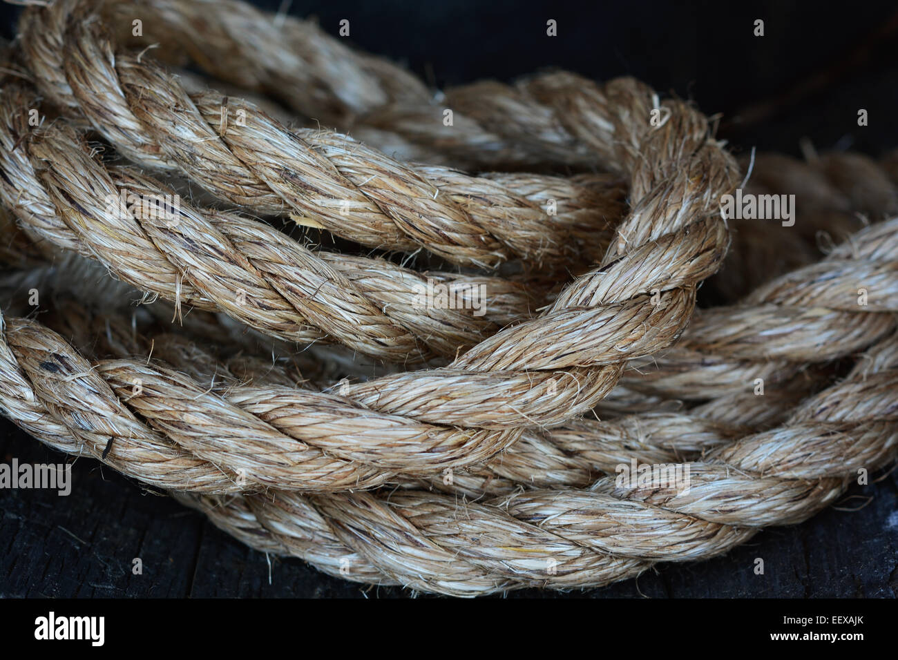 Coiled Natural Rope Stock Photo - Alamy