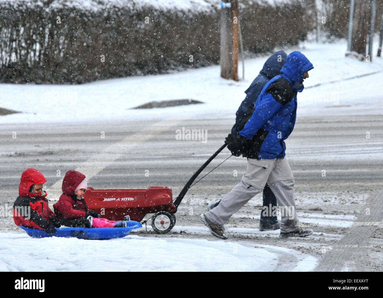 Blizzard snow pile kids hi-res stock photography and images - Alamy