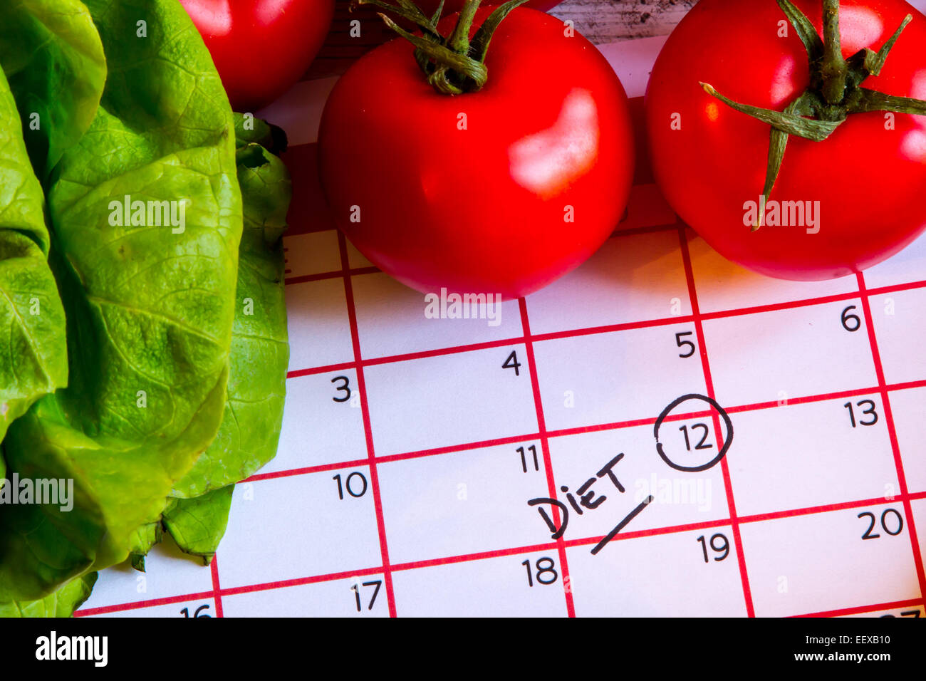 Start diet today eating healthy food Stock Photo - Alamy