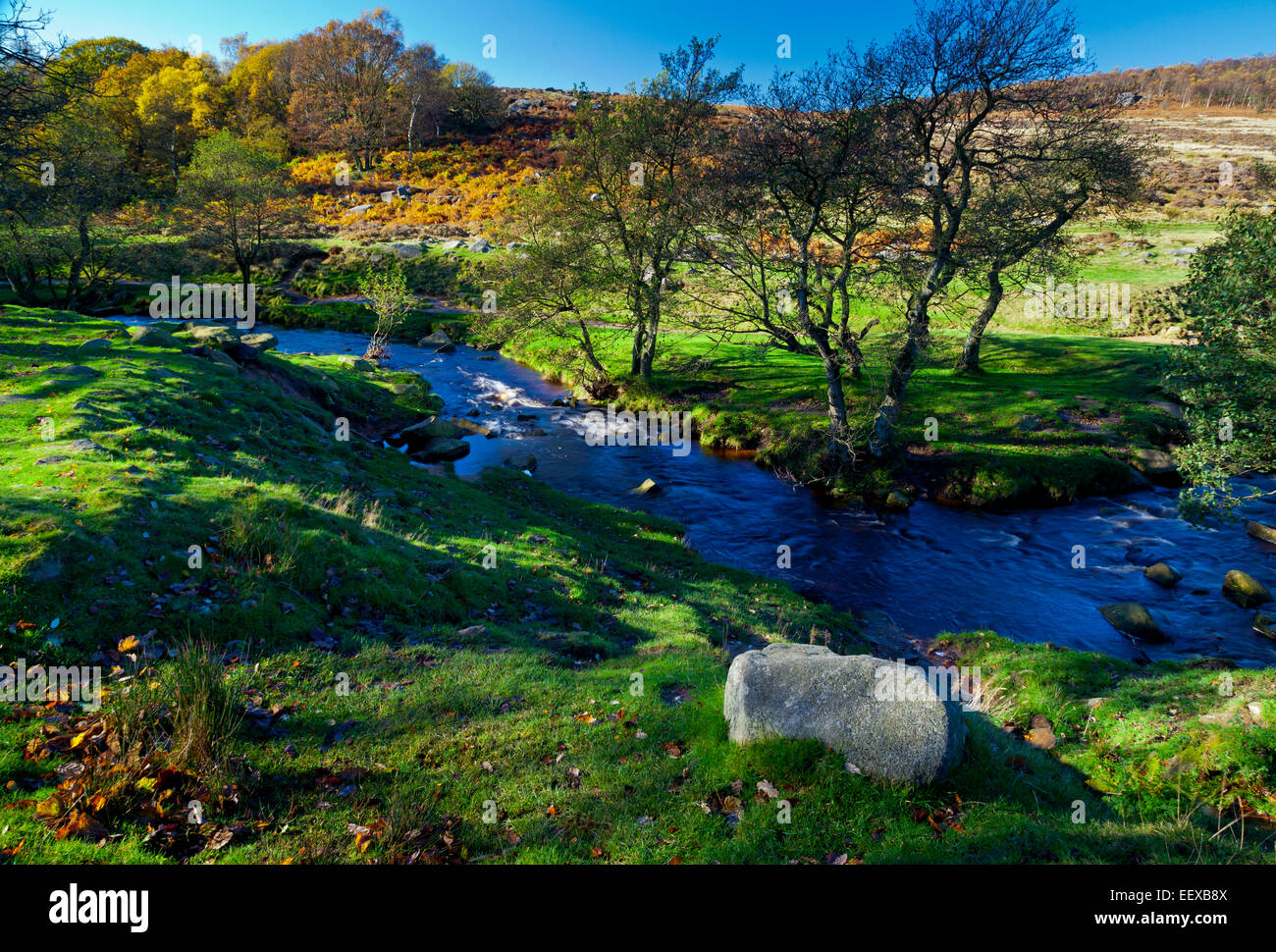 Burbage Brook in Autumn near Padley Gorge on the Longshaw Estate Peak ...