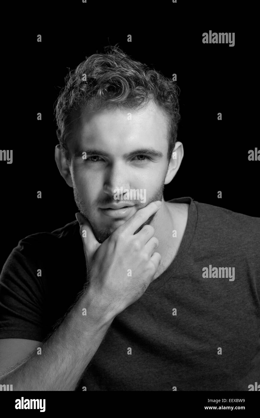 Portrait of a man thinking Stock Photo - Alamy