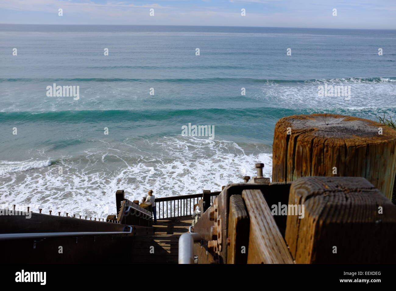 Surfing at the Grandview beach access in Encinitas, CA Stock Photo - Alamy