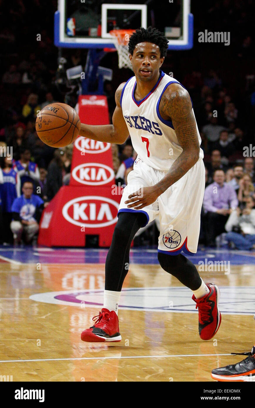 January 21, 2015: Philadelphia 76ers guard Larry Drew II (7) in action ...
