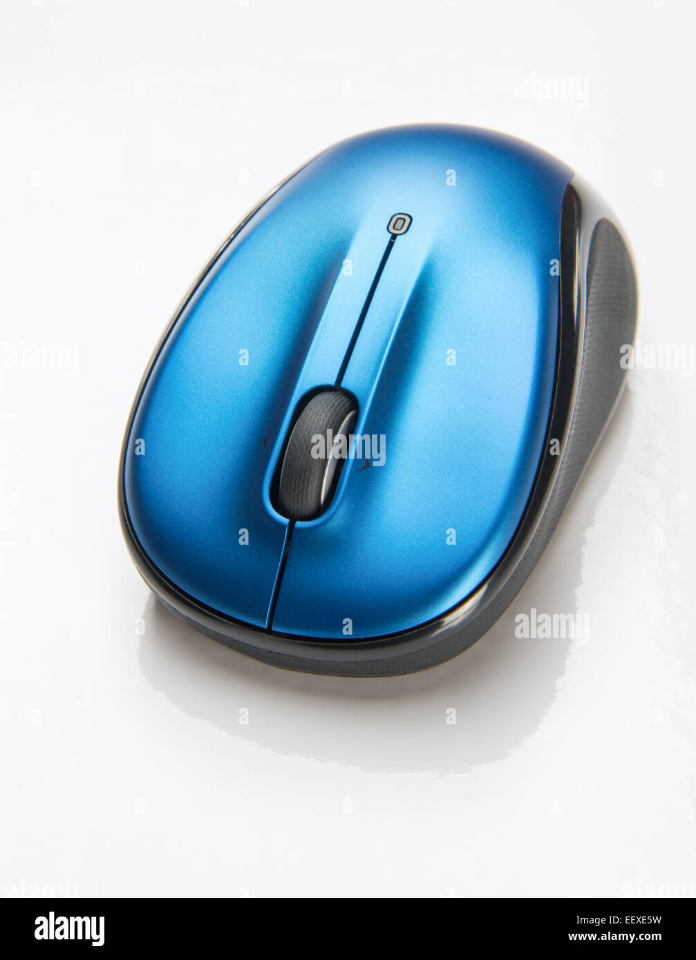 Small blue wireless mouse for portable laptop Stock Photo - Alamy