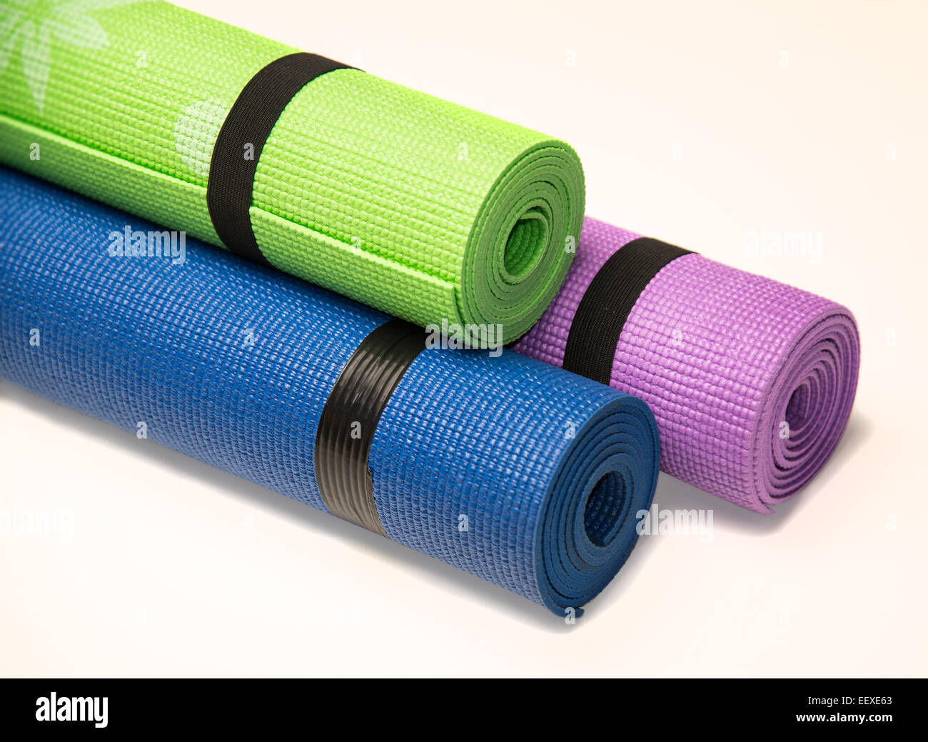 Roll out mats for workout and aerobics Stock Photo - Alamy
