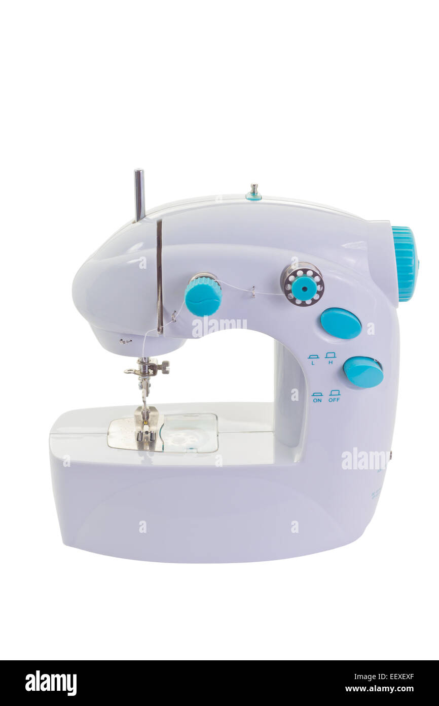 Electric Sewing Machine isolated on white background and clipping path ...