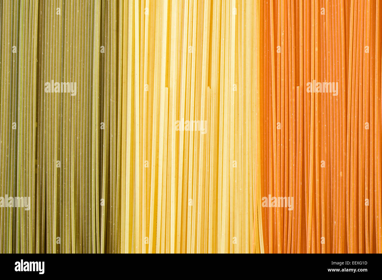 Spaghetti pasta in the colors of the Italian flag Stock Photo - Alamy