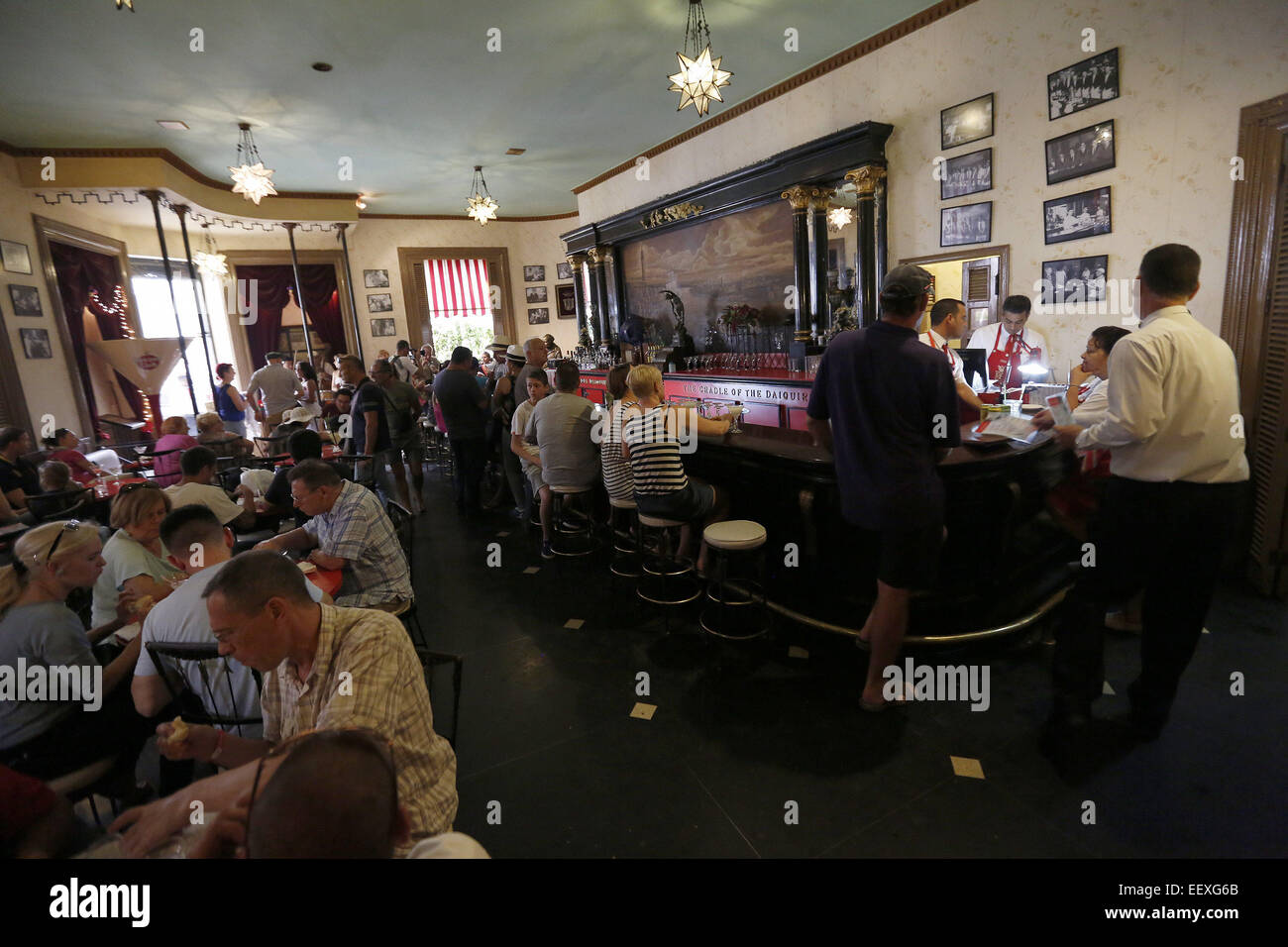 Havana, Cuba. 20th Dec, 2014. Inside of 'La Floridita, ' a historic ...