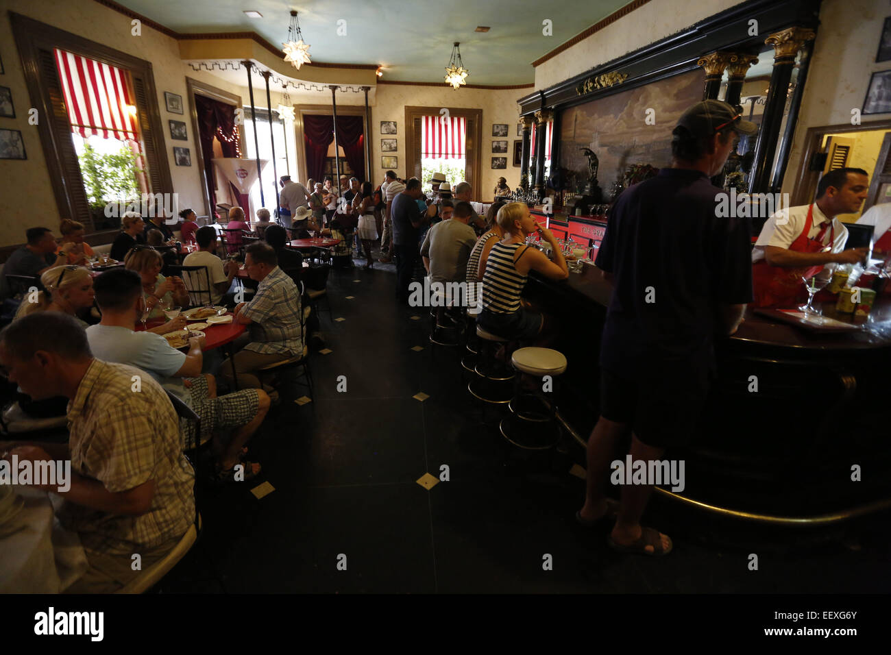 Havana, Cuba. 20th Dec, 2014. Inside of 'La Floridita, ' a historic ...