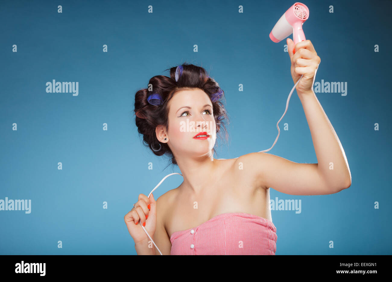 Woman funny hair coiffure hi-res stock photography and images - Alamy