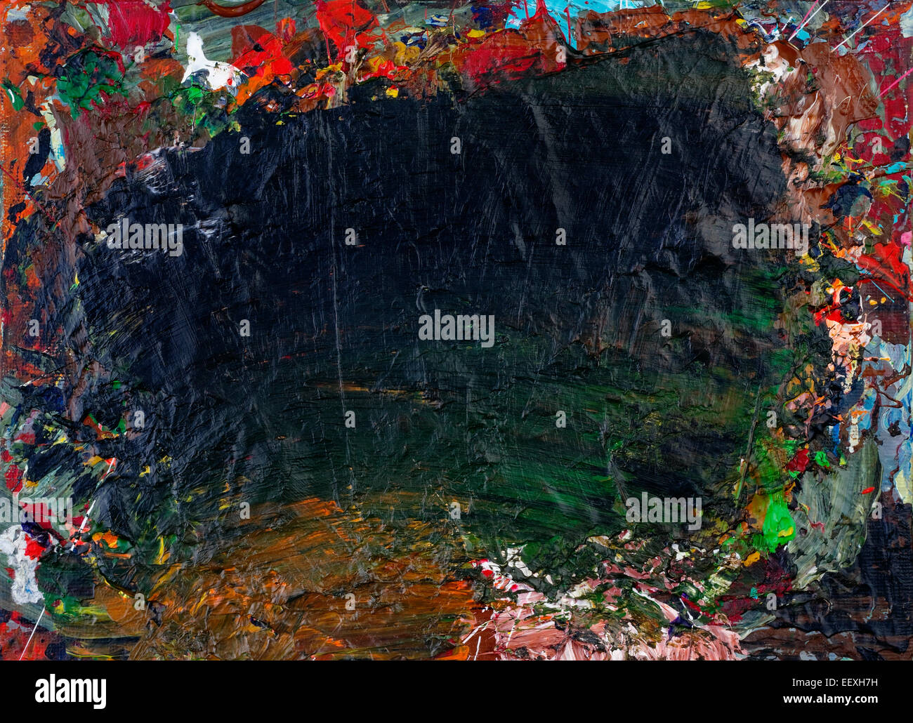 Black hole abstract art concept. Acrylic handmade painted illustration ...