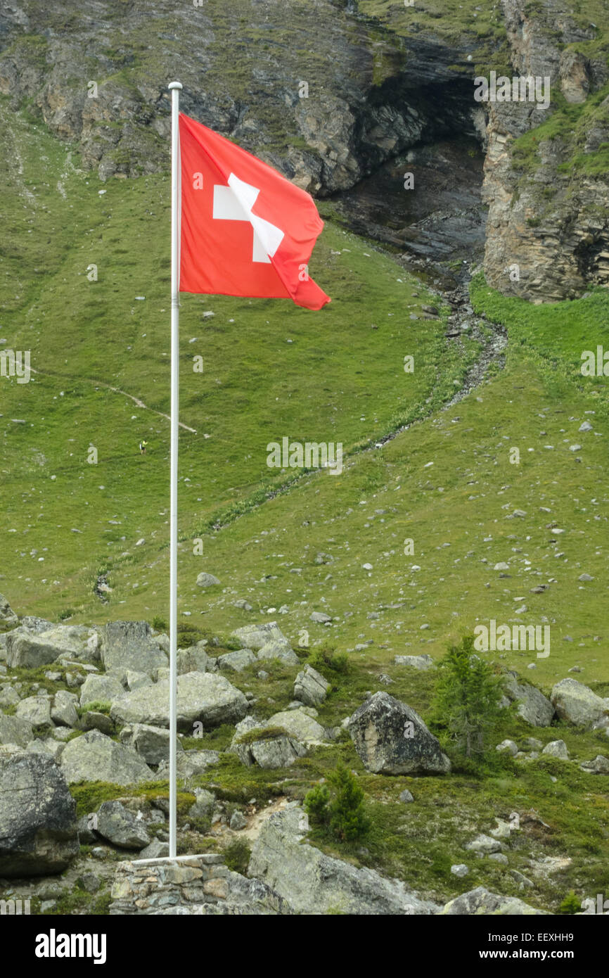 Swiss flag, Zermatt, Switzerland Stock Photo - Alamy