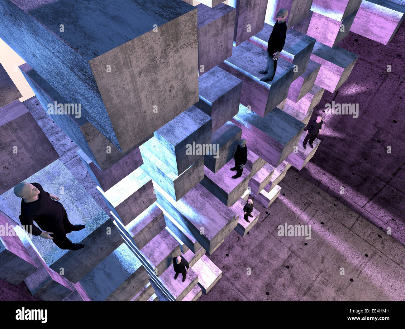 3d small people leader team hi-res stock photography and images - Alamy