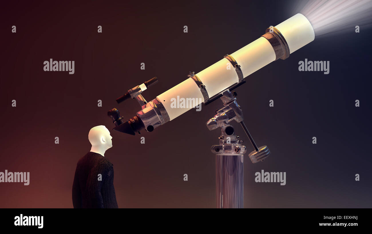 Man looking through a telescope hi-res stock photography and images - Alamy