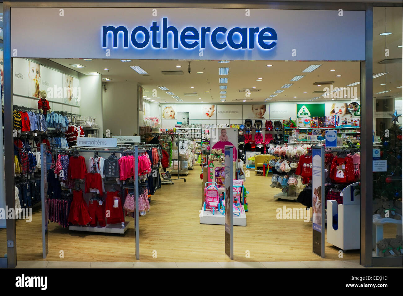 VILNIUS, LITHUANIA - DECEMBER 13, 2014: Mothercare store in xmas ...