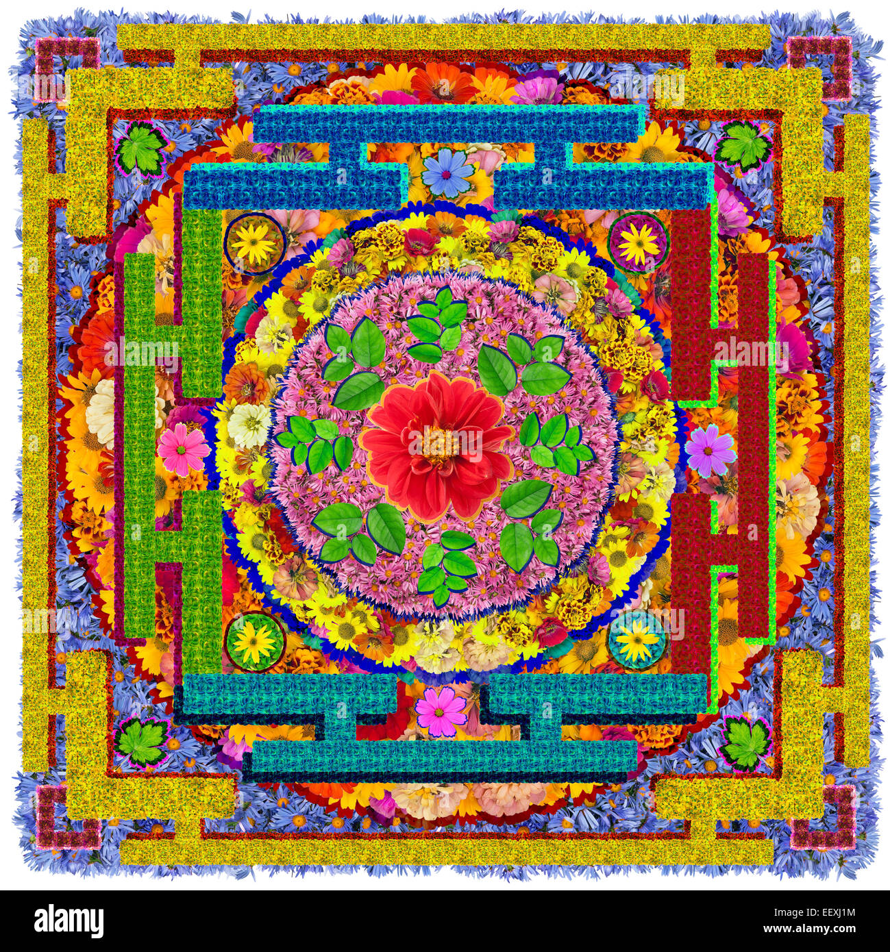 Buddha's square Mandala - spiritual and ritual symbol in Buddhism, made ...