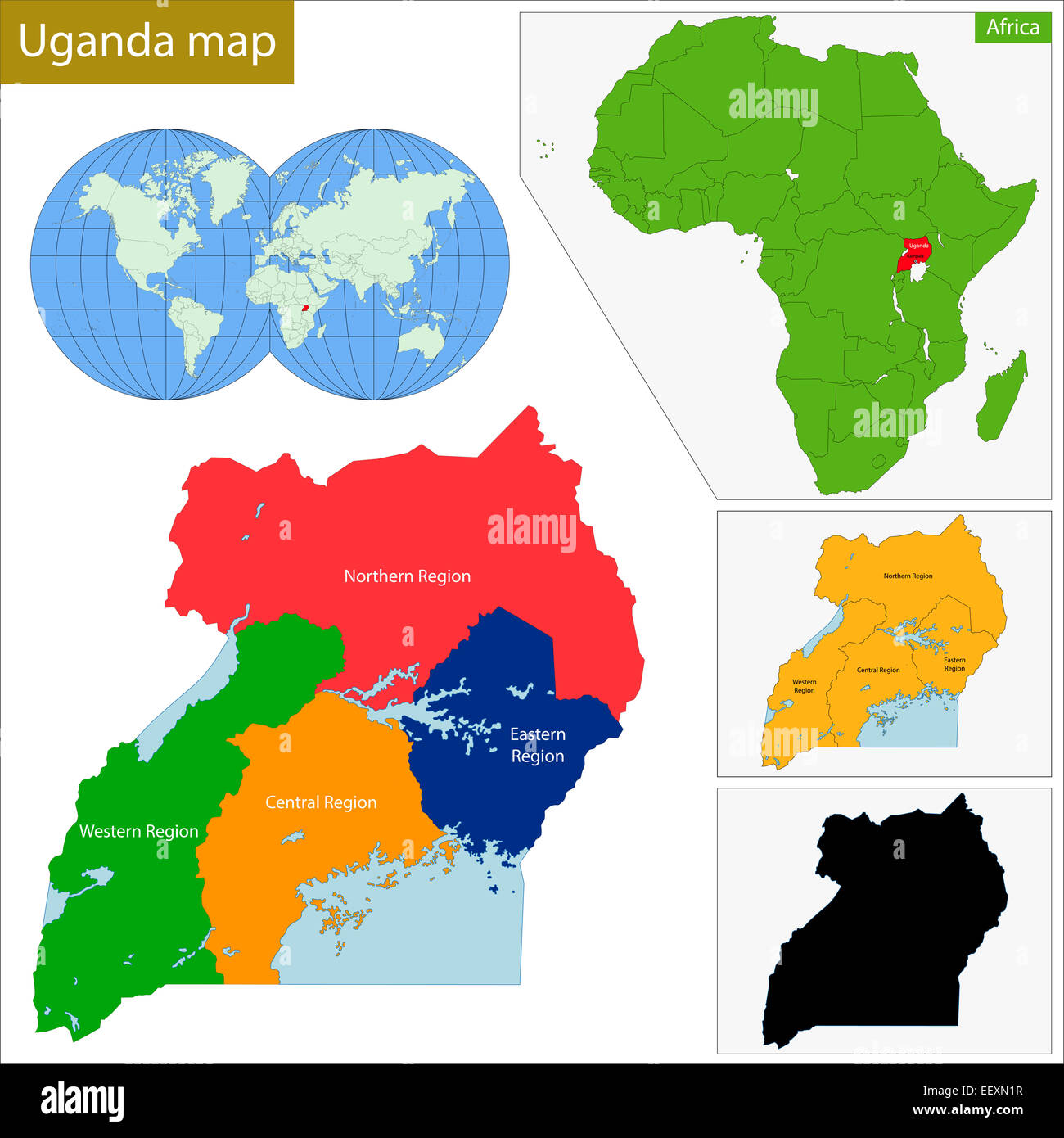 Outline map country uganda hi-res stock photography and images - Alamy