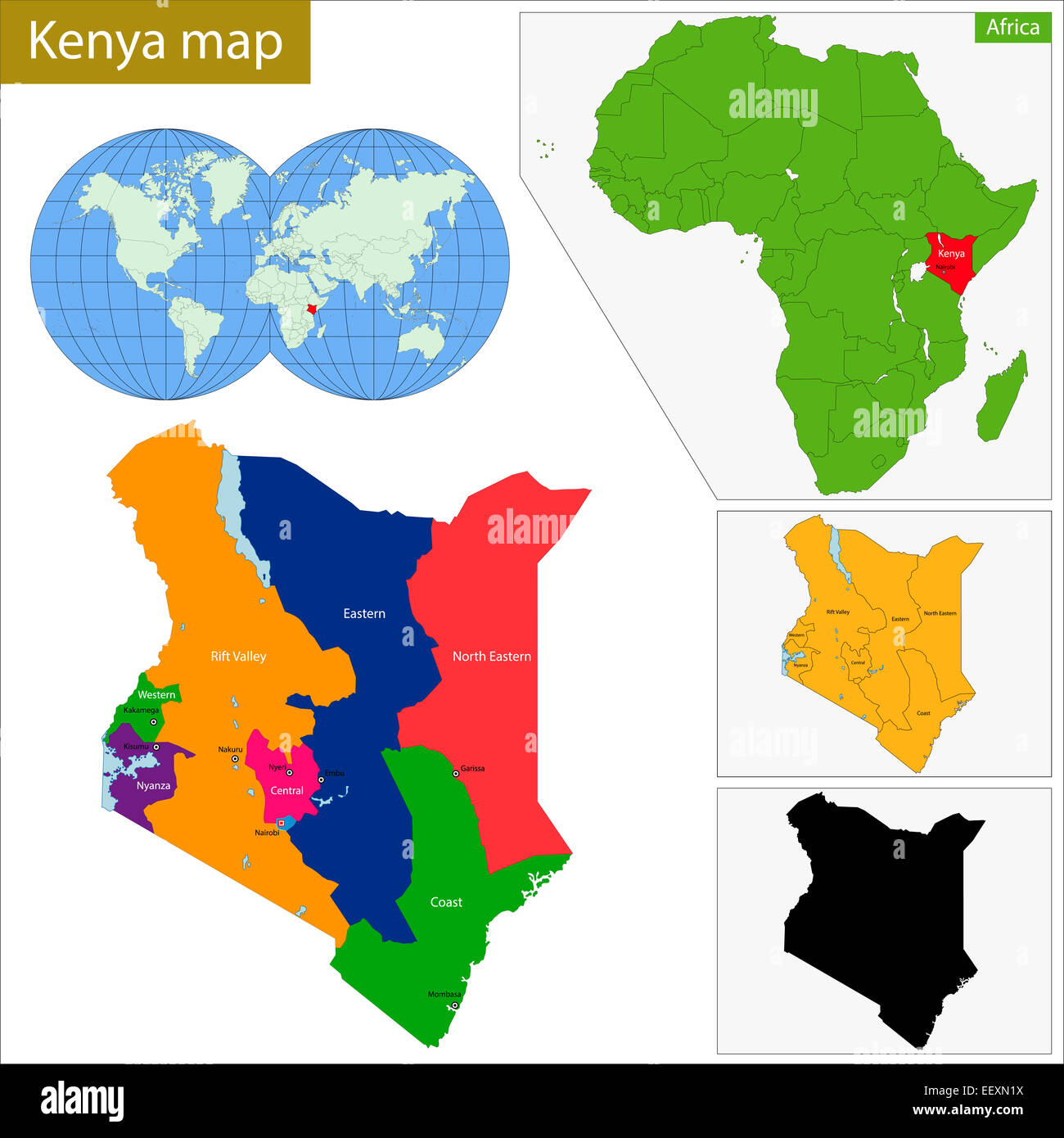 Outline map africa kenya hi-res stock photography and images - Alamy