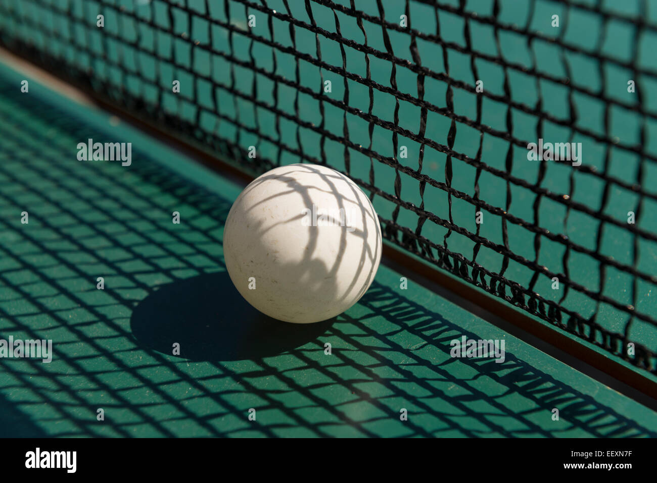 Ping pong ball and table Stock Photo - Alamy